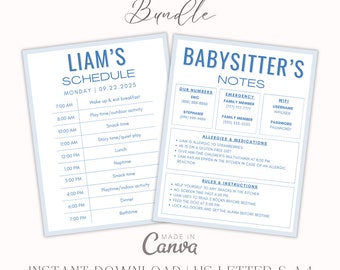 Editable Baby Toddler Schedule Baby Toddler Schedule Canva Template ...