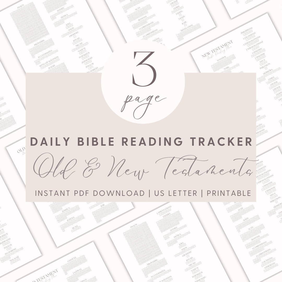 Daily Bible Reading Plan PDF | Printable Bible Reading Tracker | Bible ...