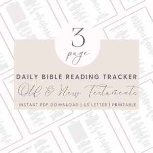 Daily Bible Reading Plan PDF | Printable Bible Reading Tracker | Bible ...