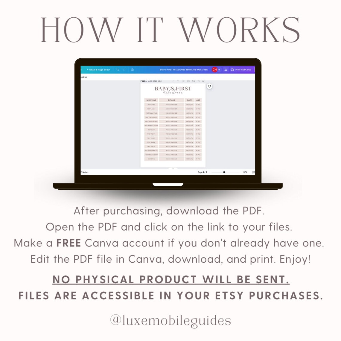 Baby Milestones Tracker Chart | Baby First Year Printable | Editable ...