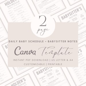 Editable Baby Toddler Schedule | Baby Toddler Schedule Canva Template ...