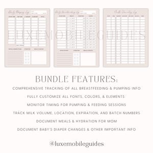 Printable Breastfeeding Log | Pumping Log | Milk Inventory Log ...