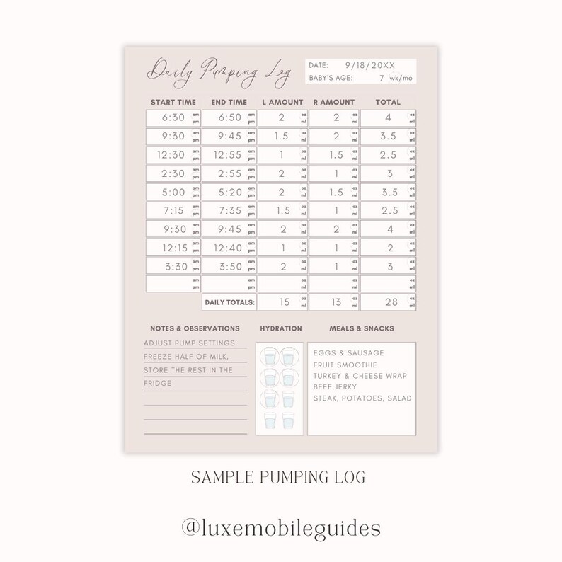 Printable Breastfeeding Log | Pumping Log | Milk Inventory Log ...