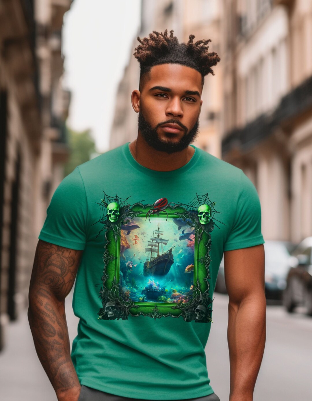 Pirate Ship T Shirt Pirate T Shirt Skull And Bones T Shirt Goth Grunge