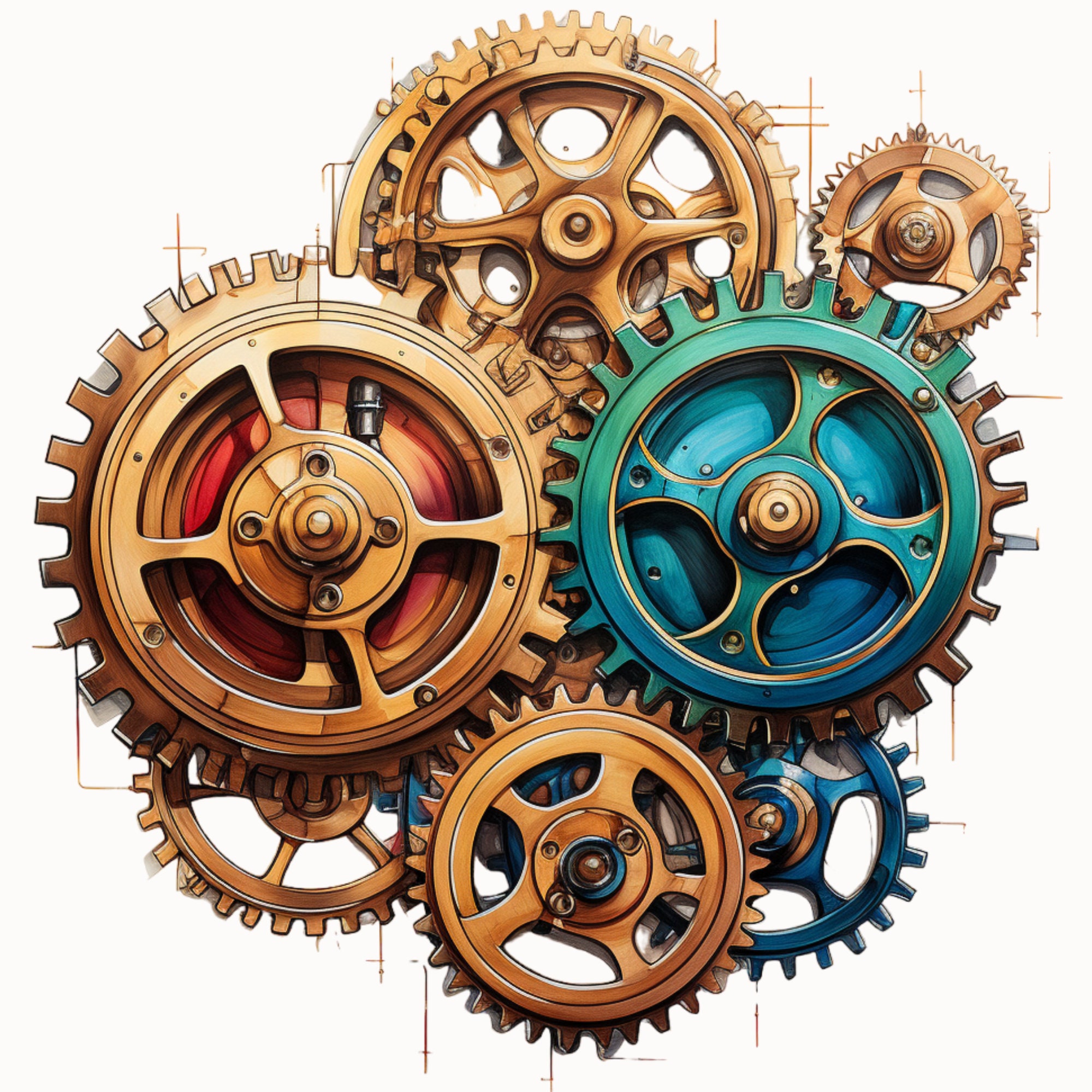 Steampunk Cogs and Gears Clipart Bundle Vintage Gear - Etsy Australia