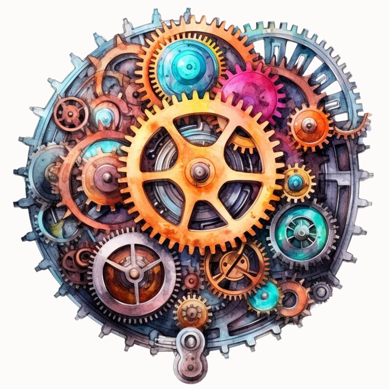 Steampunk Gears and Cogs Clipart Bundle High-resolution PNG - Etsy