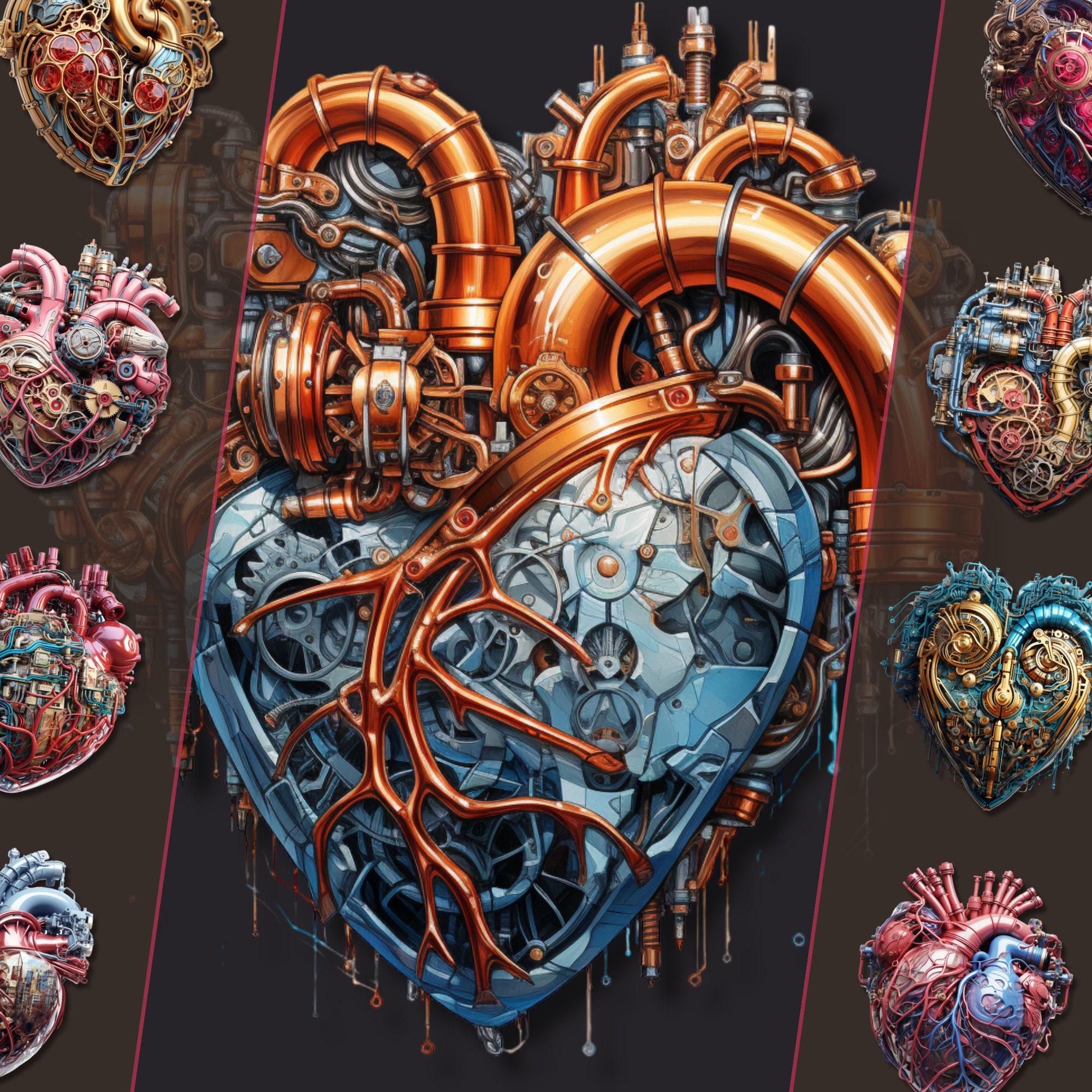 Cyberpunk Heart Clipart Bundle High-resolution PNG Files - Etsy