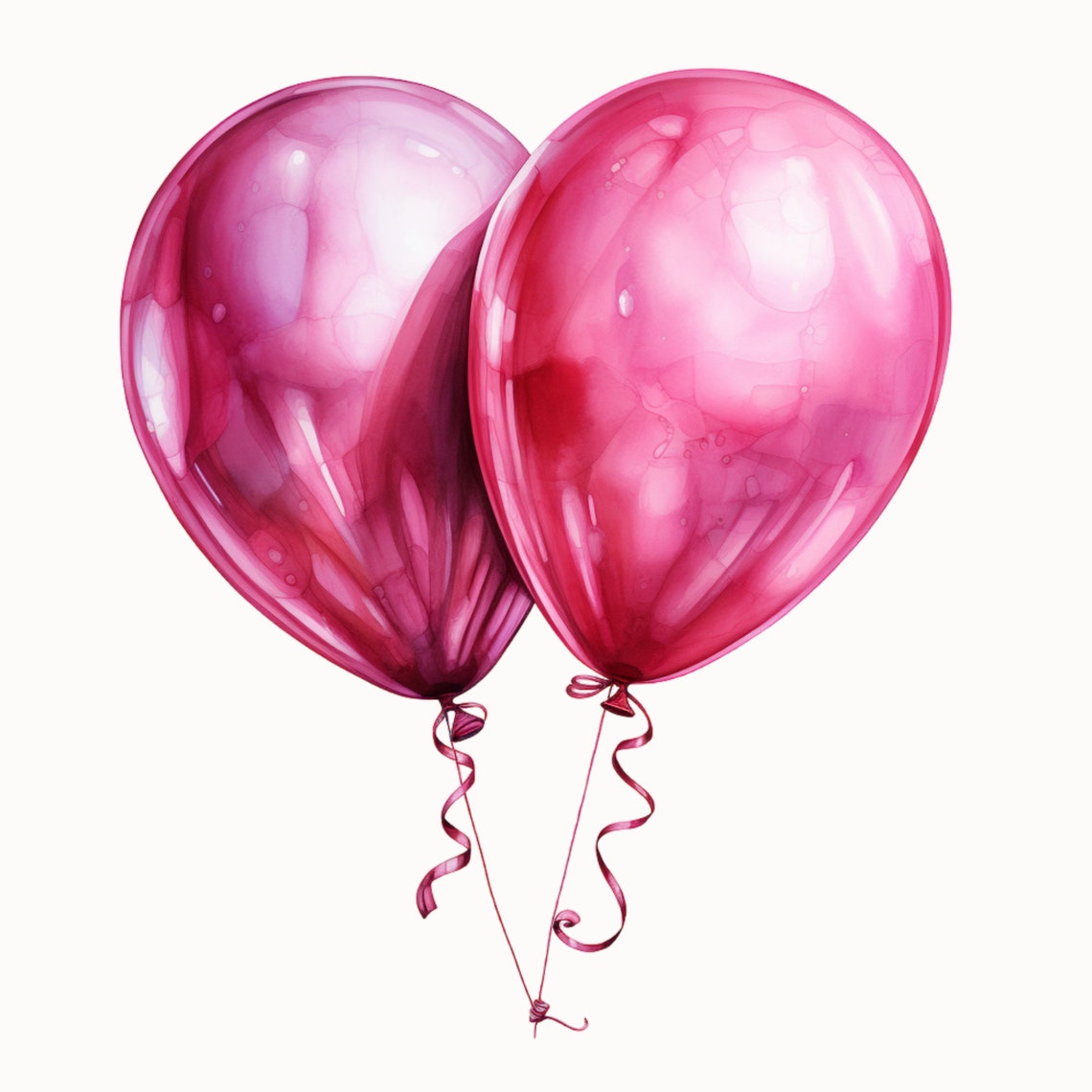 Pink Balloon PNG Clipart Bundle for Personal & Commercial - Etsy
