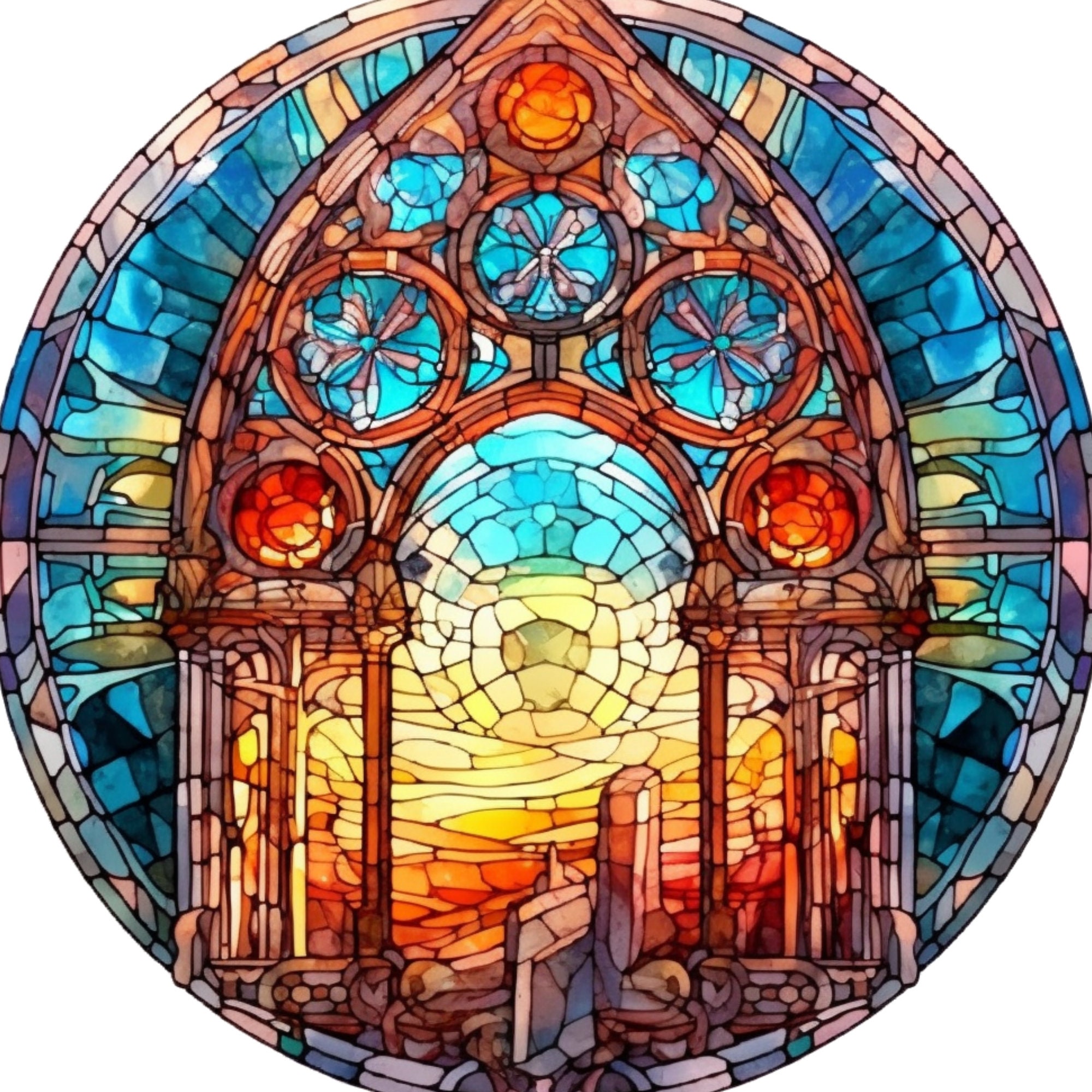 Stained Glass Window Clipart Bundle High-resolution PNG - Etsy