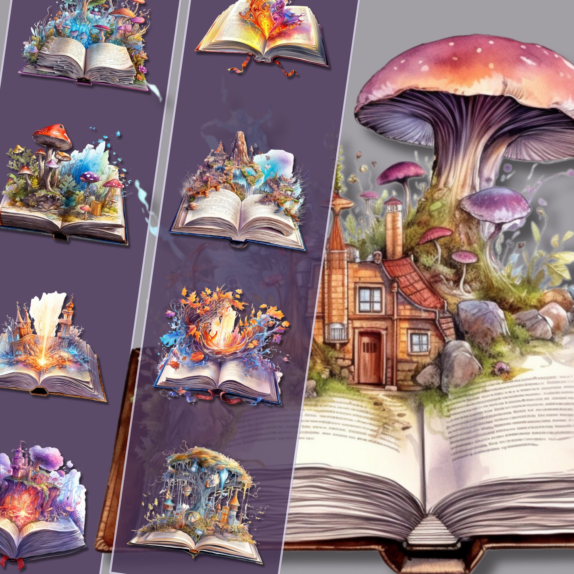 Magic Book Clipart Collection High-resolution PNG Enchanting - Etsy