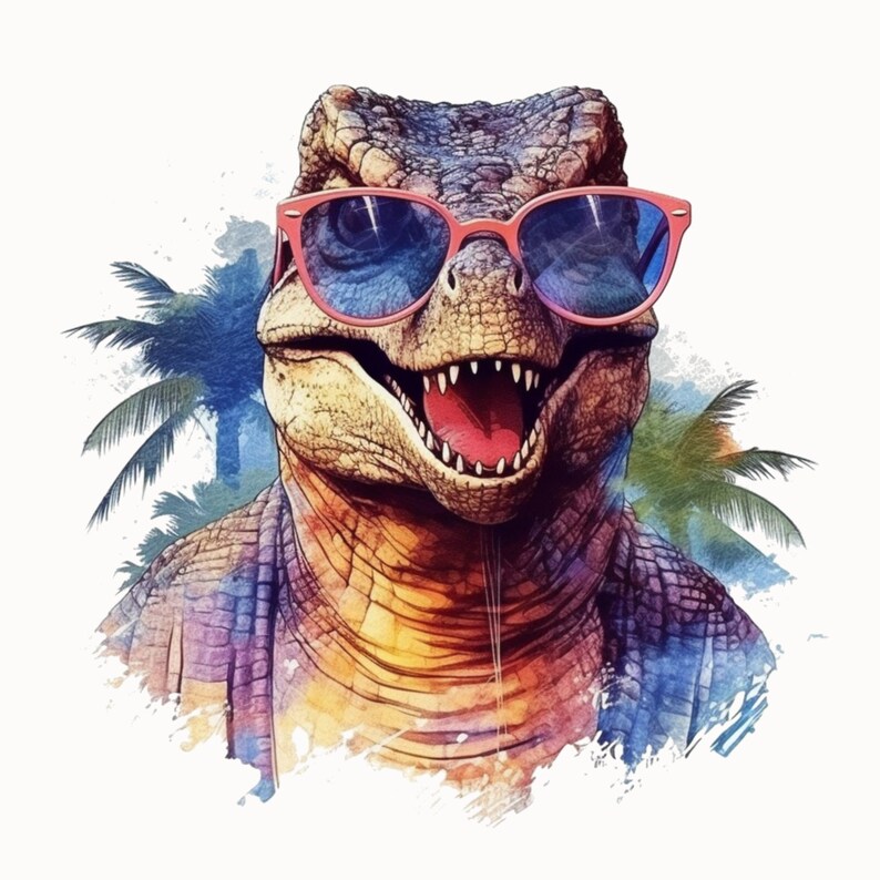 Cool T-rex Clipart Bundle Trendy Dinosaur Illustrations, PNG Files ...