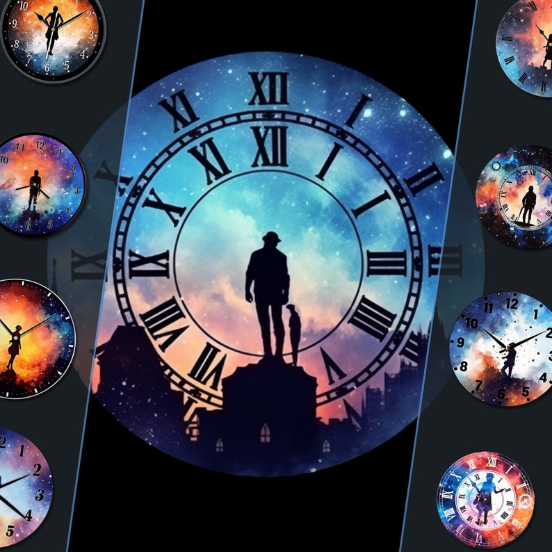 Galaxy Clock Clipart Bundle Cosmic Timepiece Illustrations - Etsy