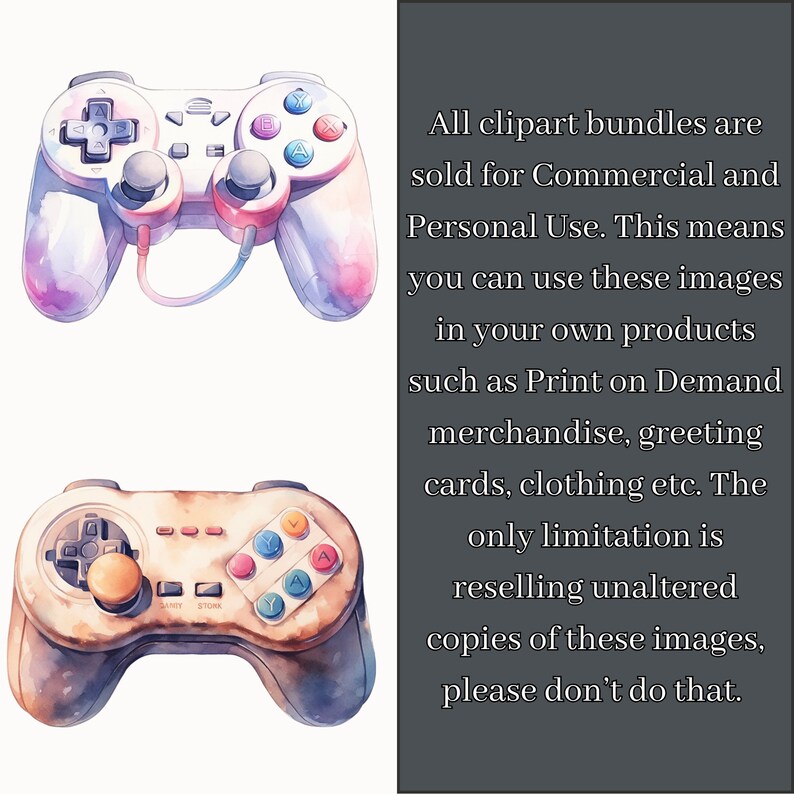 Retro Game Controller Clipart Bundle PNG Format Artistic - Etsy