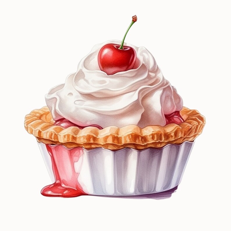 Cherry Pie Clipart Collection PNG Graphics Perfect for DIY - Etsy