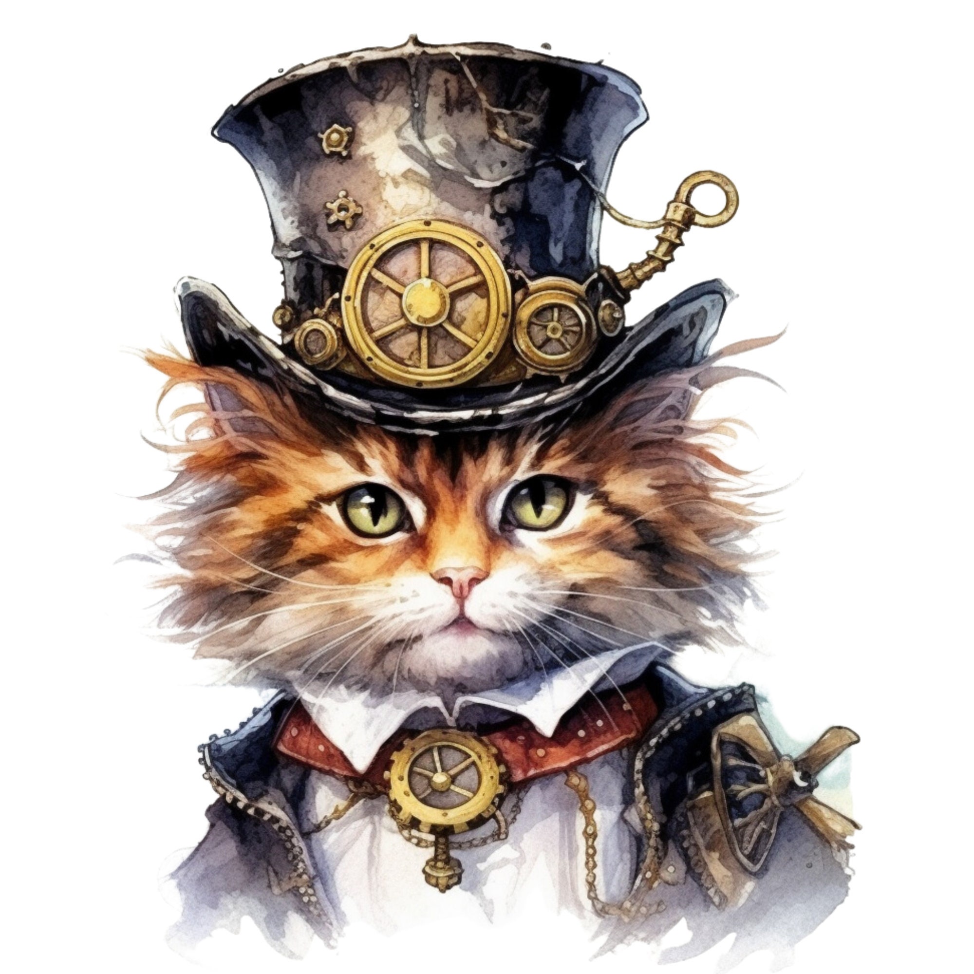 Steampunk Cat Clipart Bundle High-resolution PNG Files - Etsy
