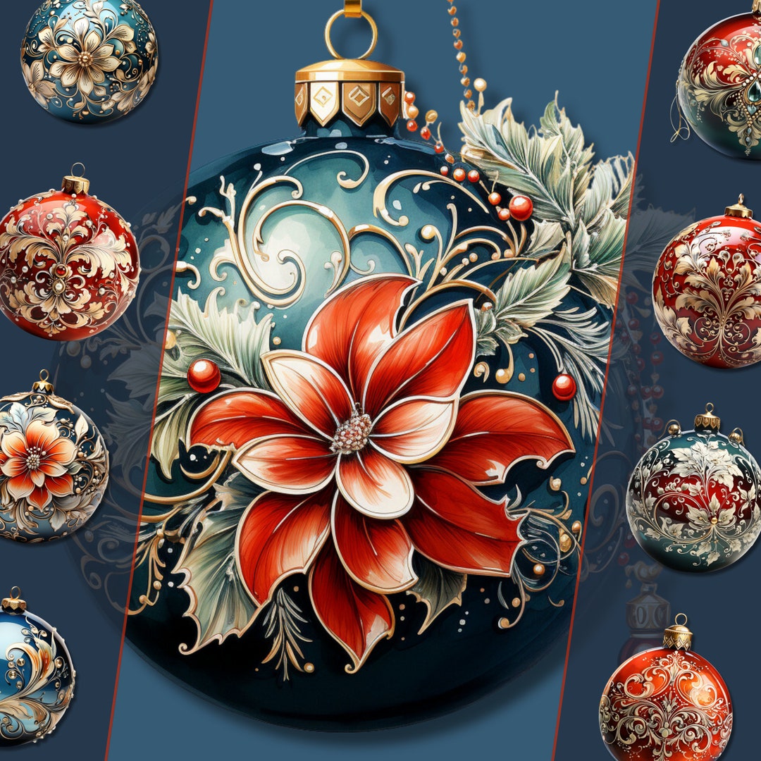 Christmas Bauble Clipart Bundle PNG Files for Personal and - Etsy