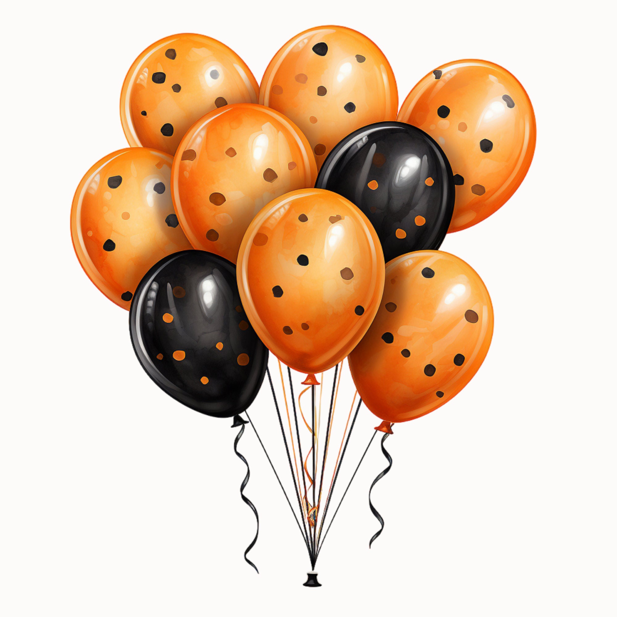 Halloween Balloon PNG Clipart Bundle for Personal & - Etsy