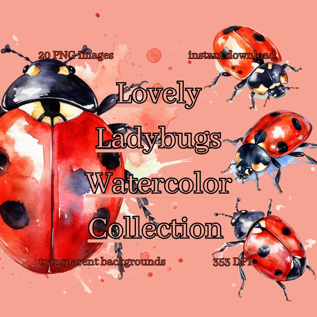 Ladybug Clipart in Lovely Ladybugs Watercolor Collection - Charming ...