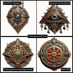 Wooden Talisman Clipart Bundle – PNG Format for Personal & Commercial ...