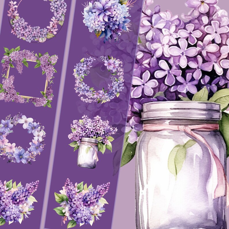 Lilac Clipart in Lovely Lilacs Watercolor Collection Lilac - Etsy