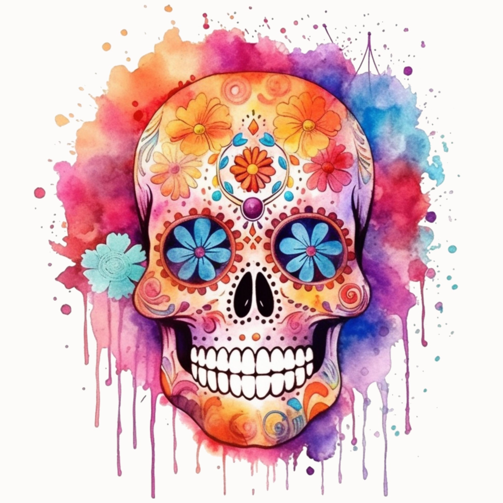 Sugar Skulls Clipart Bundle High-resolution PNG Files, Instant Download ...