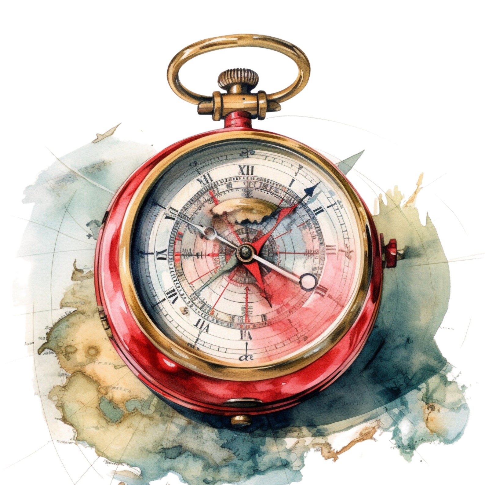 Compass Clipart in Guiding Path Watercolor Collection Detailed Clipart ...