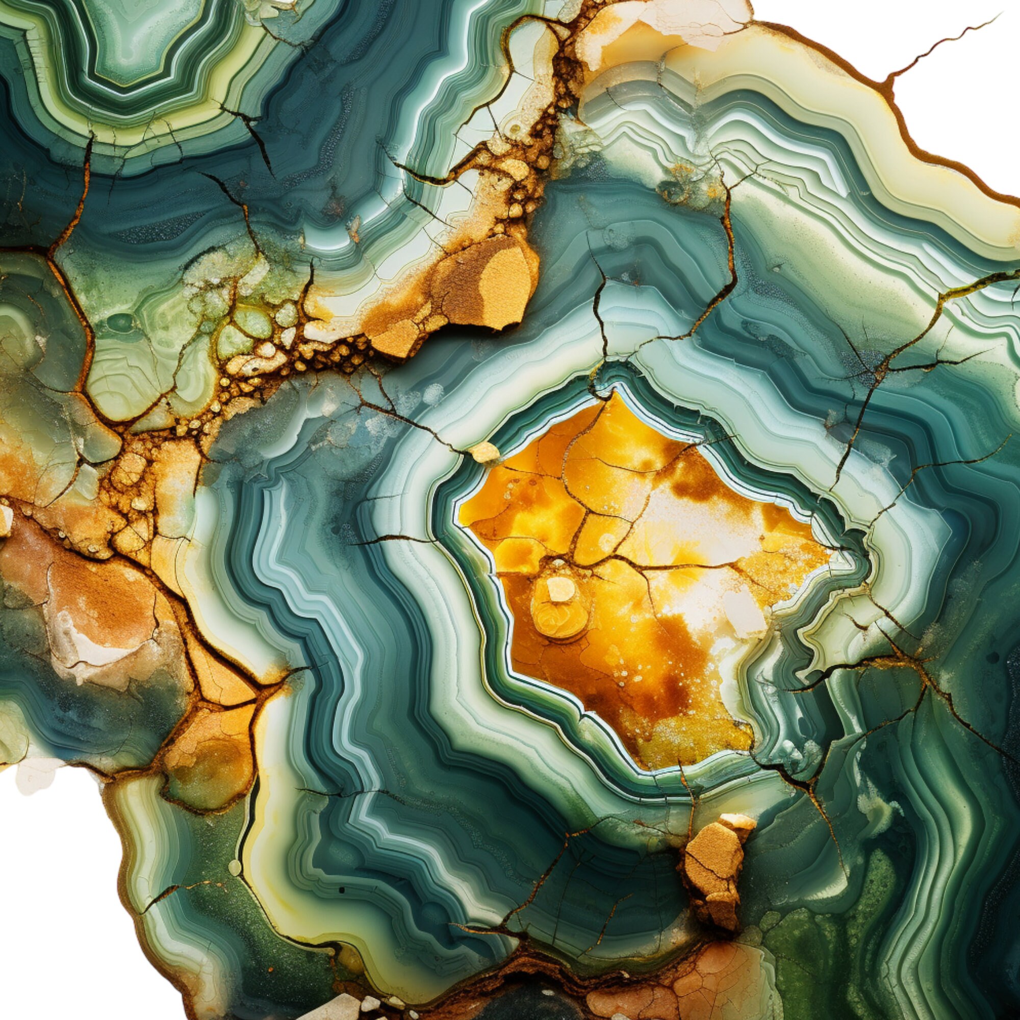 Green and Gold Geode Clipart Bundle PNG Format for Junk - Etsy