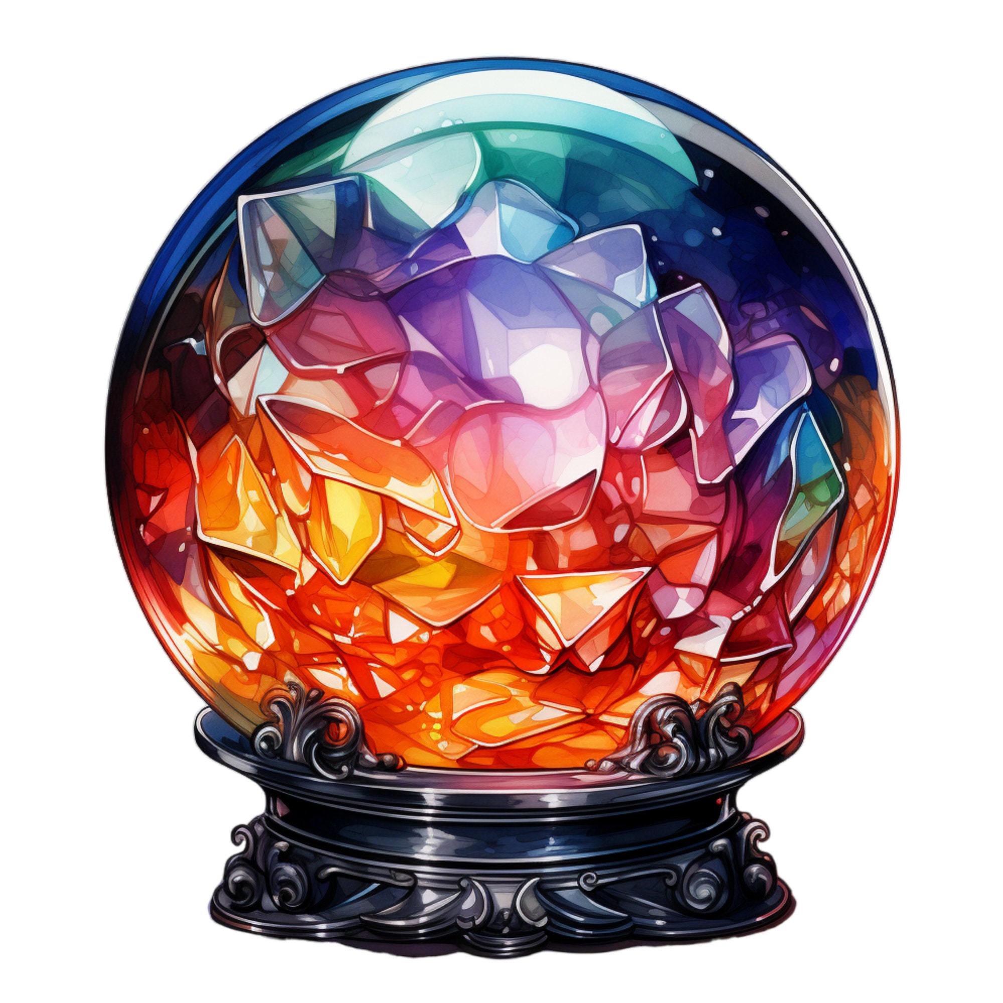 Magical Colorful Crystal Ball PNG Clipart Bundle for Personal ...