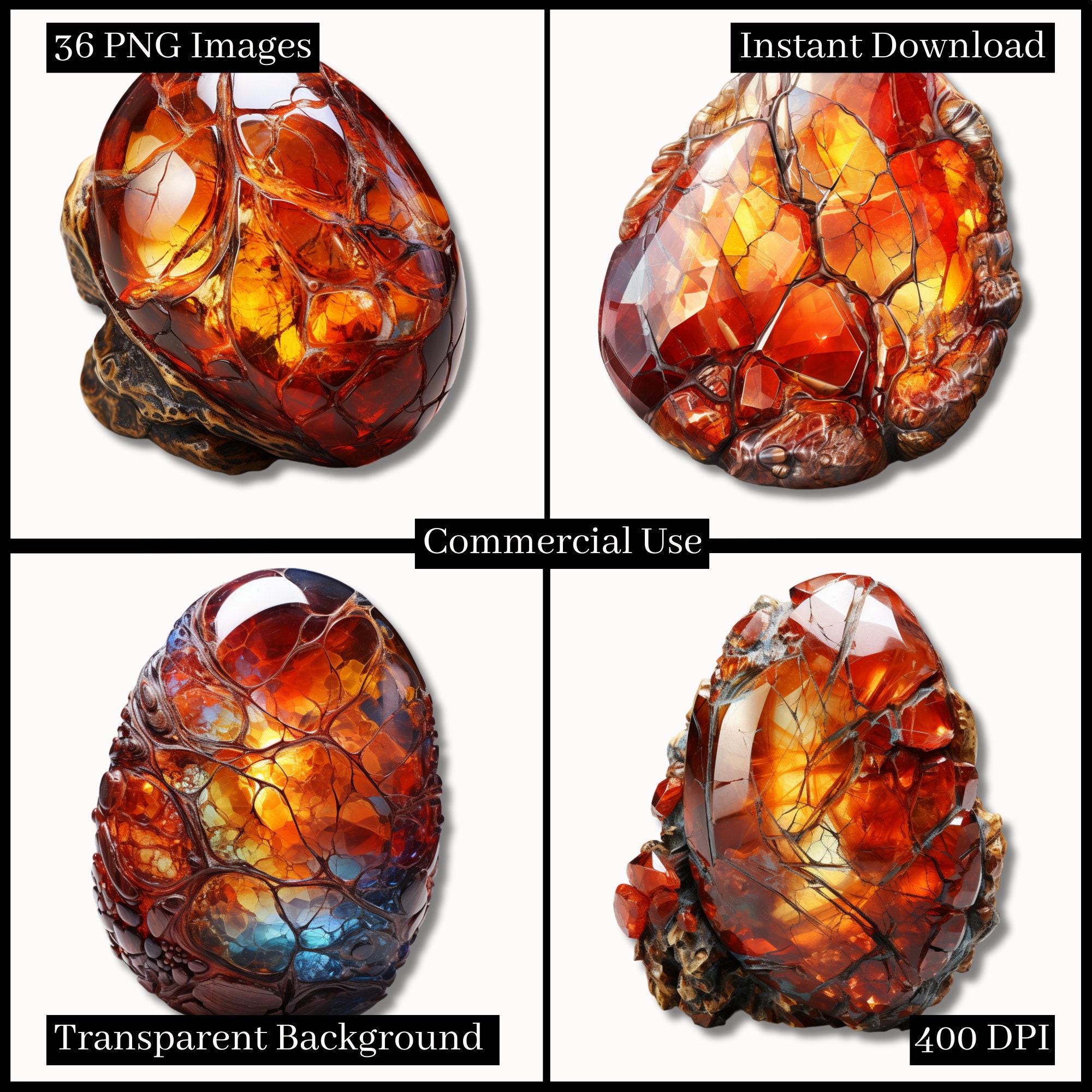 Fire Agate Gemstone PNG Clipart Bundle for Personal & - Etsy