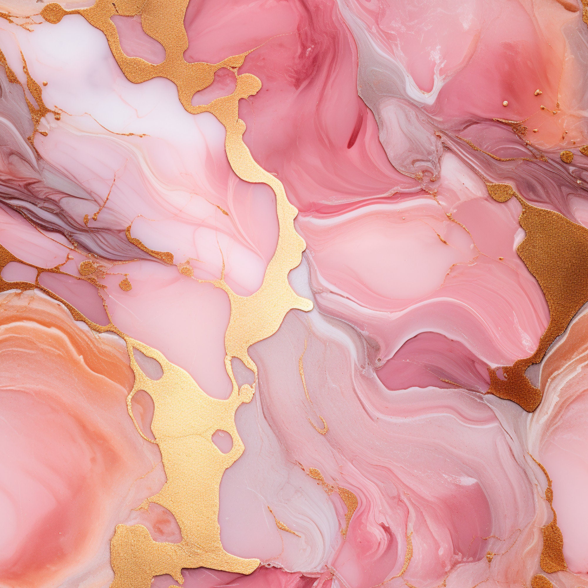 Gold and Pink Marble Seamless Patterns Bundle Chic 400 DPI - Etsy