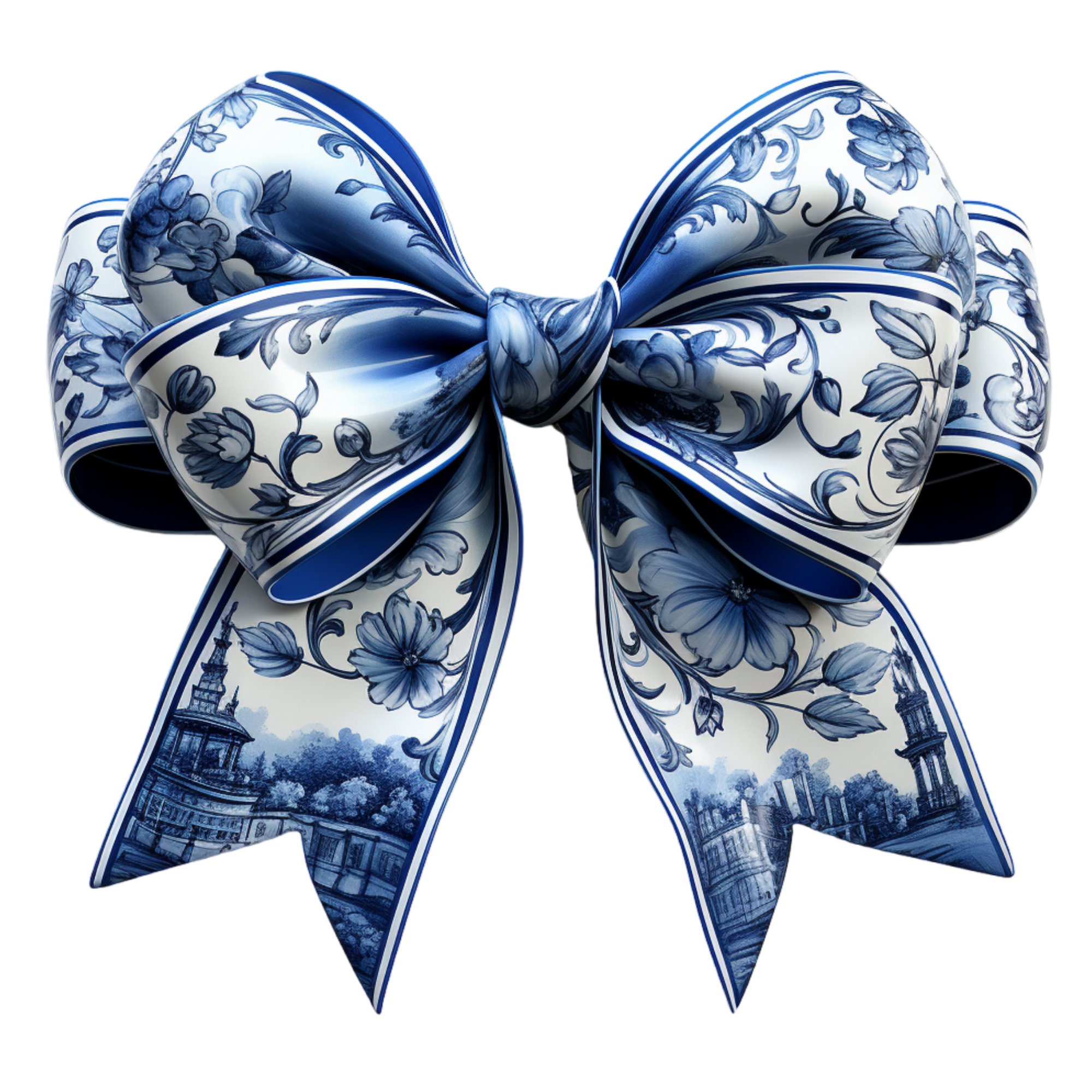 Delft Blue Bow PNG Clipart Bundle for Personal & Commercial - Etsy