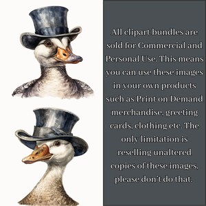Goose Wearing a Top Hat Clipart Bundle, PNG Format, Junk Journals and ...