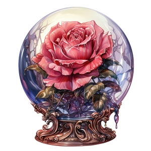 Magical Rose in Crystal Ball PNG Clipart Bundle – for Personal ...