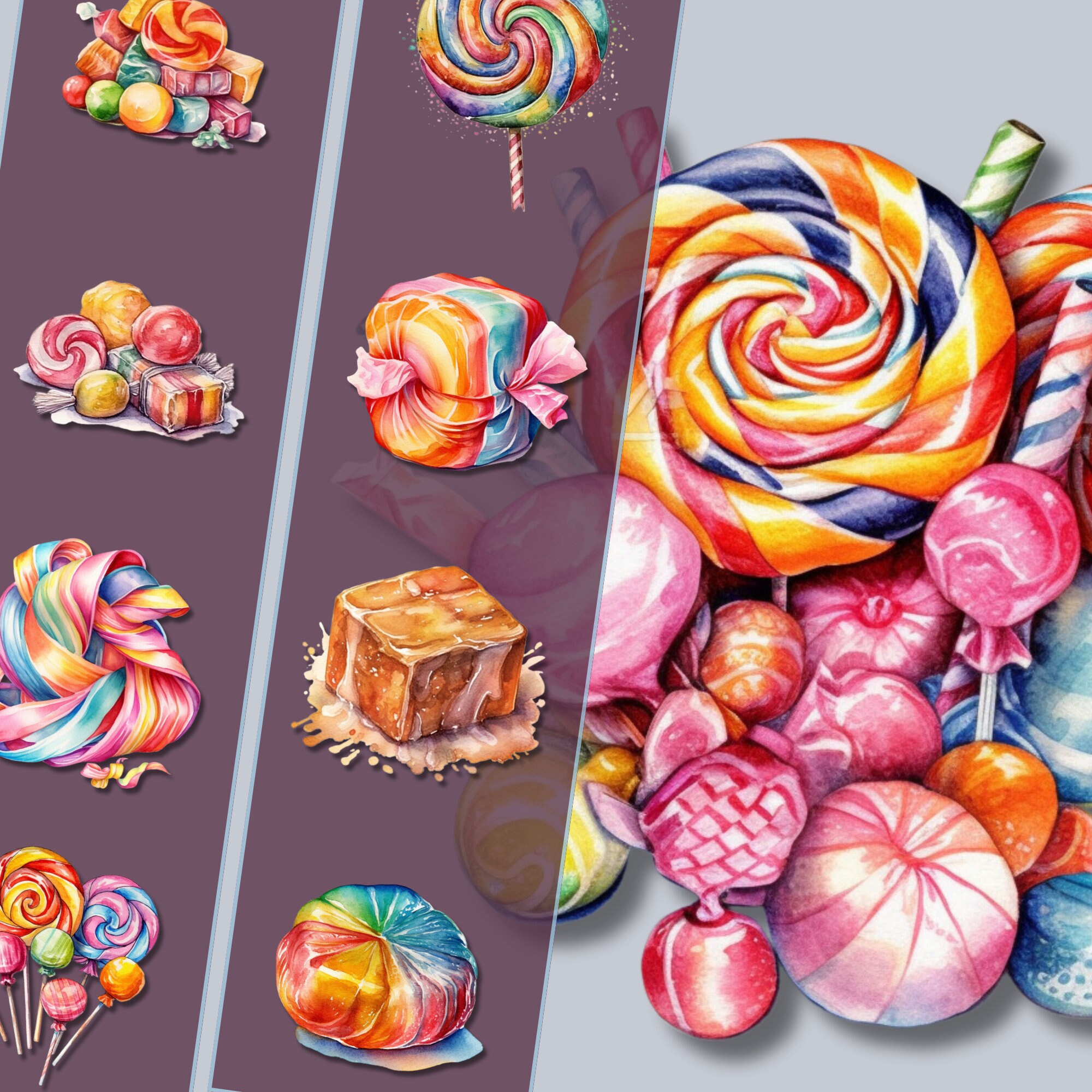Candy Clipart Collection PNG Graphics Perfect for DIY - Etsy