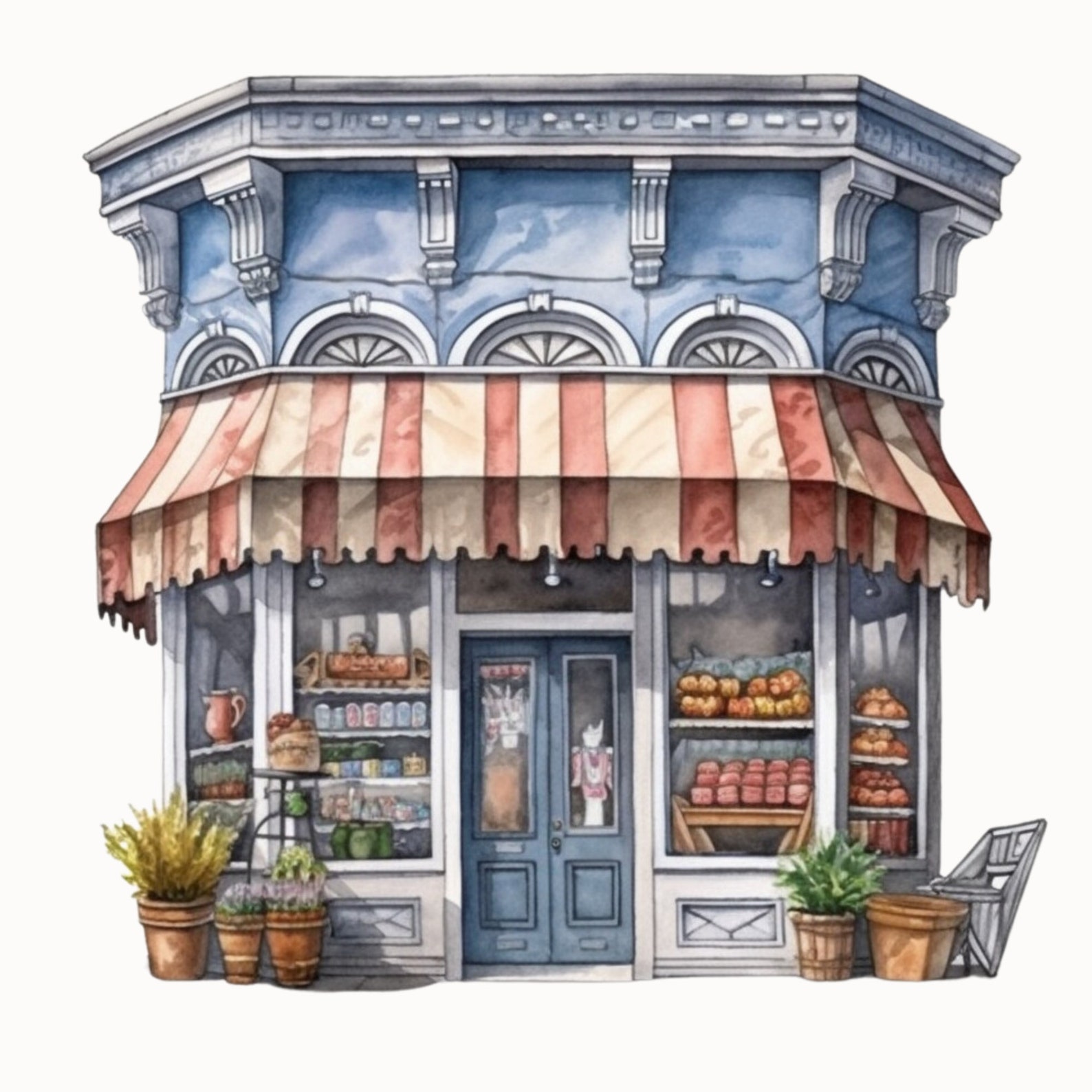 Market Storefront Clipart PNG, Instant Download, Detailed Commercial ...
