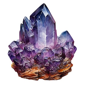 Amethyst Geode Clipart Bundle – PNG Format for Personal & Commercial ...