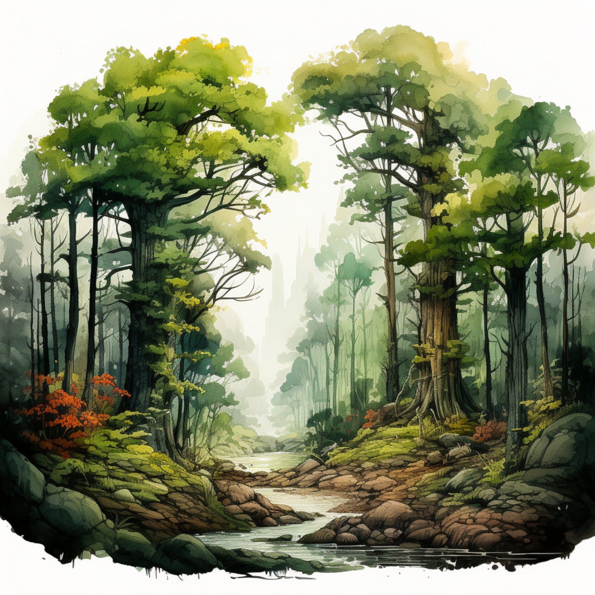 Forest Frame Clipart Bundle PNG Ideal for Digital Art Junk - Etsy