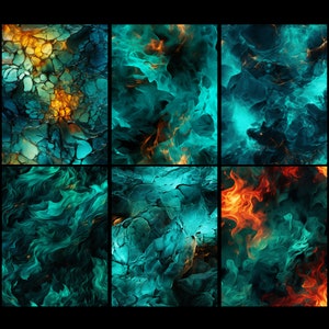 Turquoise Texture Seamless Patterns Bundle, High-resolution 400 DPI ...