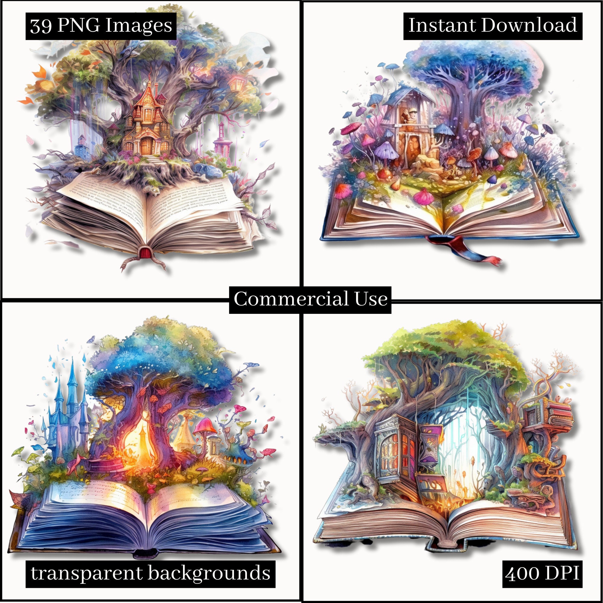 Magic Book Clipart Collection High-resolution PNG Enchanting - Etsy