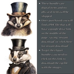Dapper Badger Clipart Bundle, PNG Format, Artistic Creations, Junk ...
