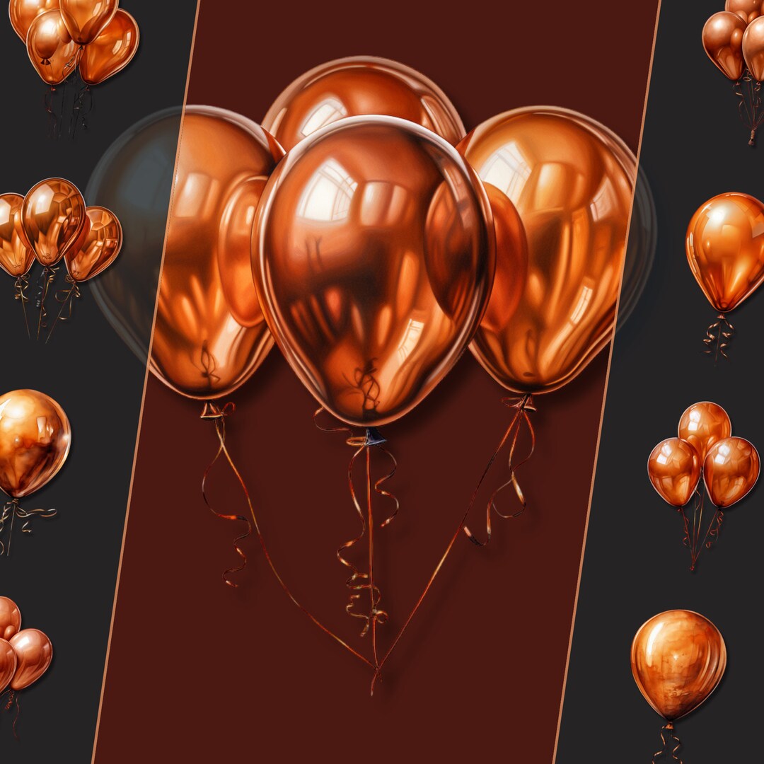 Brown Balloon Clipart Bundle, Earthy Balloon Designs in PNG Format ...