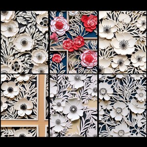 Cherokee Rose Paper Cutout Seamless Patterns Bundle, High-resolution ...