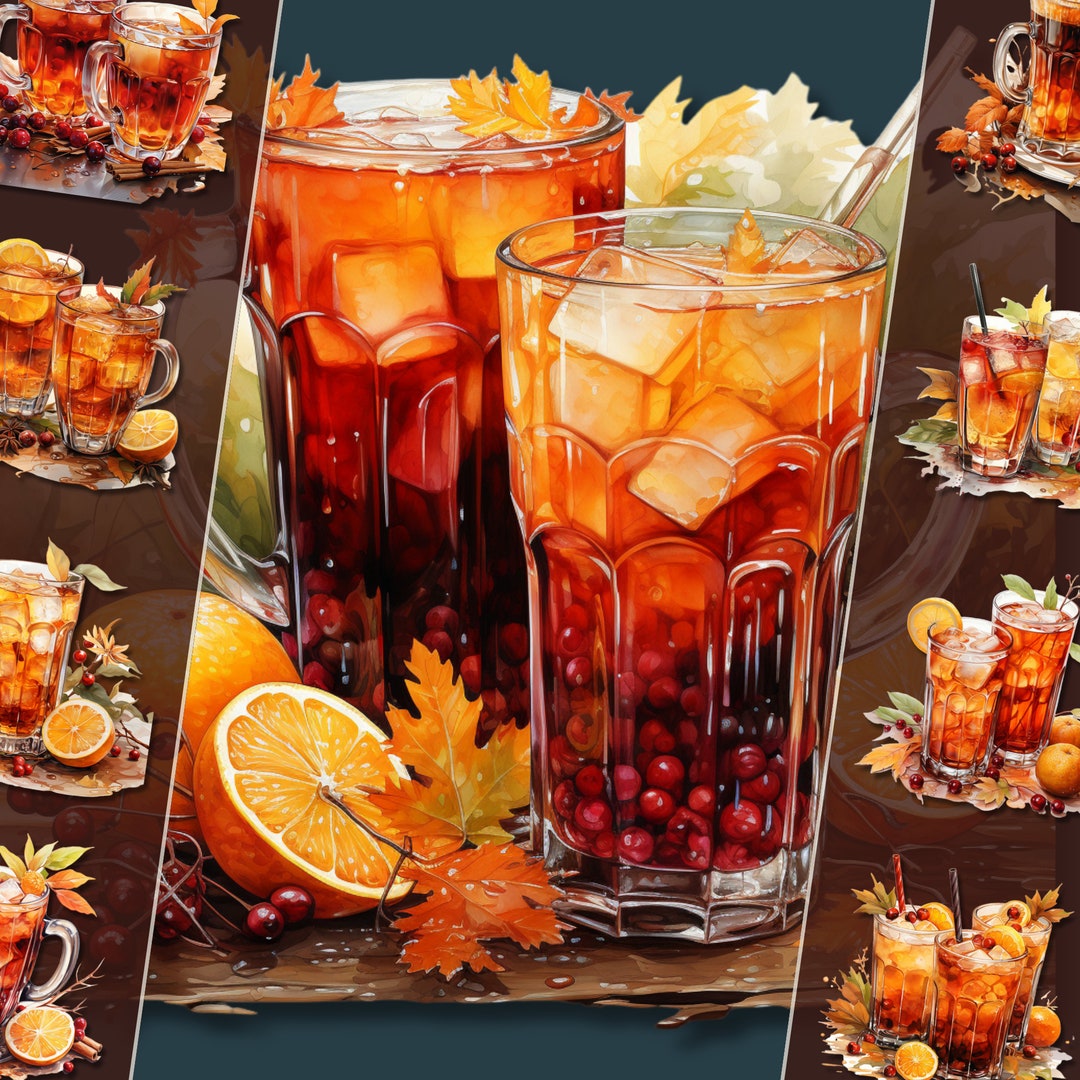 Autumn Drinks Clipart Bundle, Cozy Beverage Illustrations,png Files ...