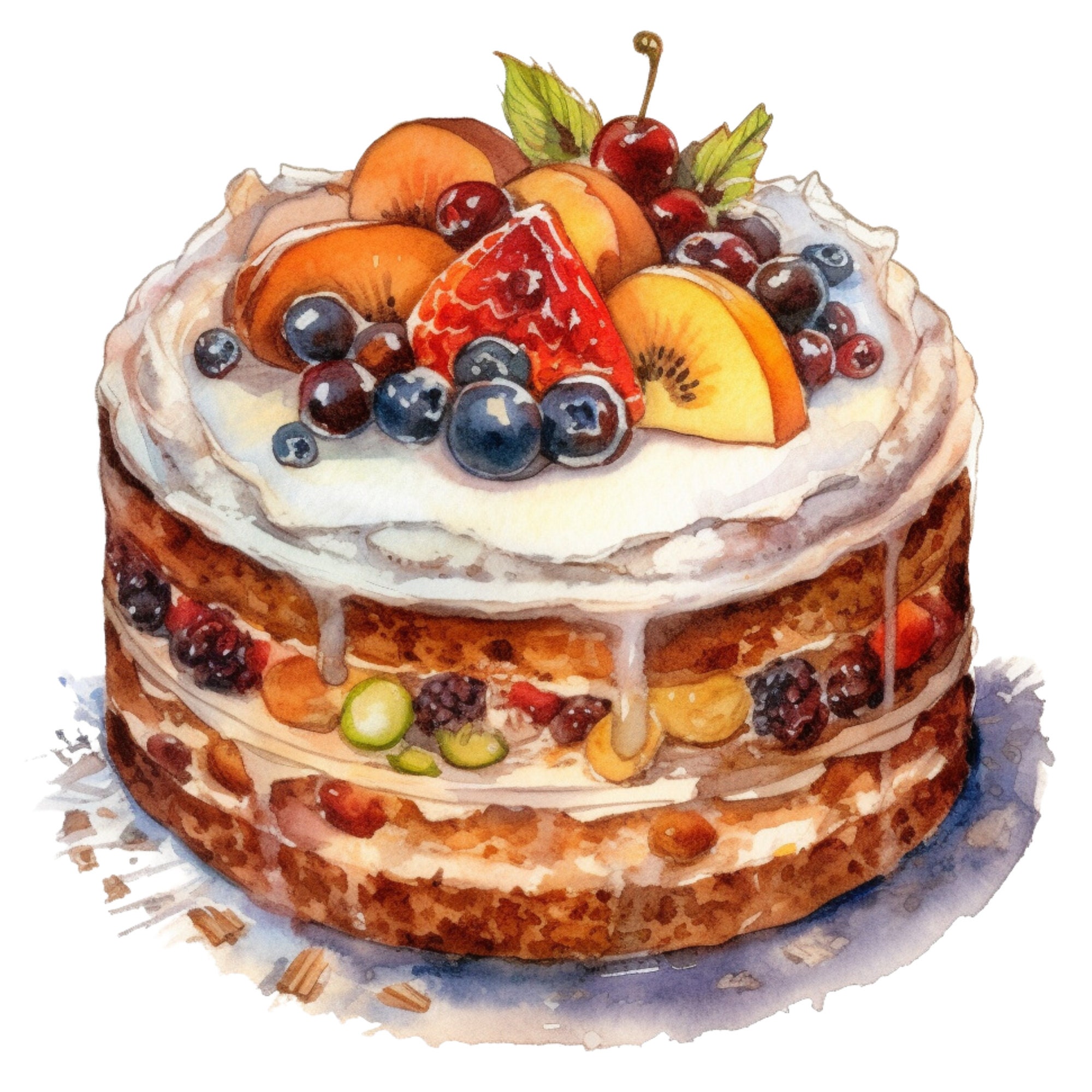 Fruit Cake Clipart Collection High-resolution PNG Perfect - Etsy