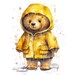 Teddy Bear in Yellow Raincoat Clipart - High-resolution PNG ...