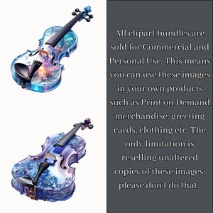 Enchanted Crystal Ice Violin Clipart Bundle, PNG Format, Artistic ...