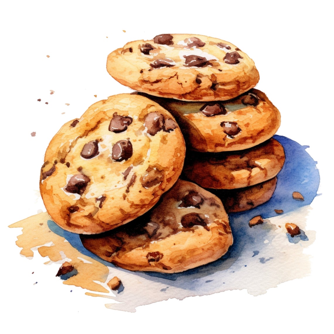Chocolate Chip Cookies Clipart Bundle PNG Files for - Etsy
