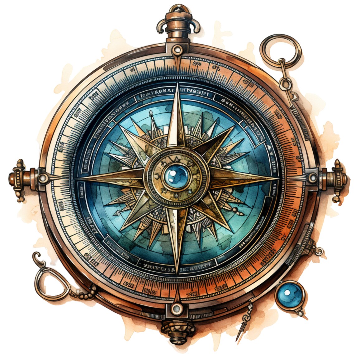 Compass Clipart Bundle Nautical Clipart PNG Files, for Personal and ...