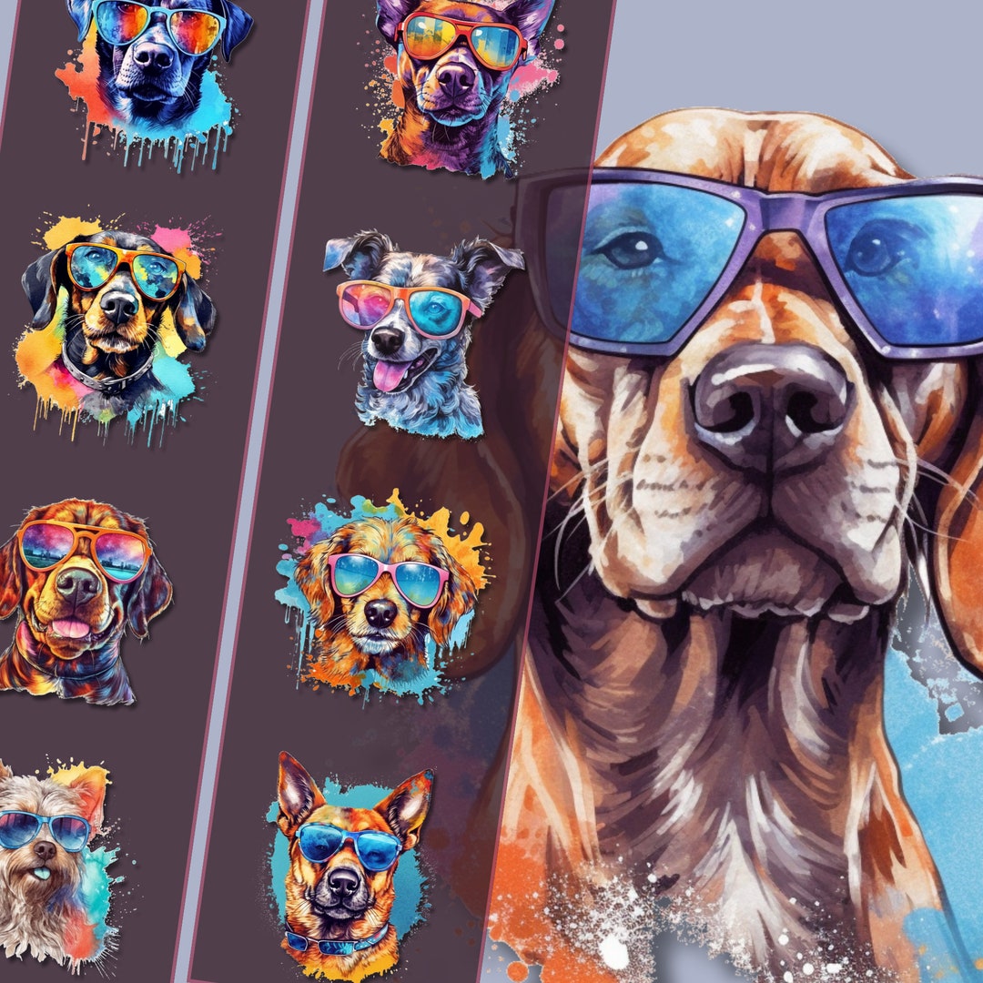 Cool Dog Clipart Bundle - Trendy Canine Illustrations, High-resolution ...
