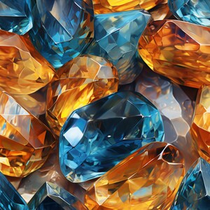 Topaz Gemstone Seamless Patterns Bundle, High-resolution 400 DPI, 10x10 Inch Digital Backgrounds ...